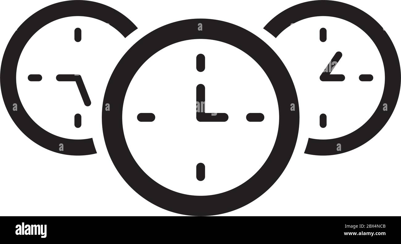 time clocks icon over white background, silhouette style, vector ...