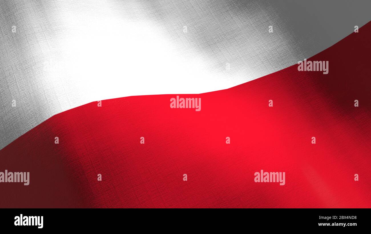 Poland waving flag. Seamless cgi animation highly detailed fabric ...