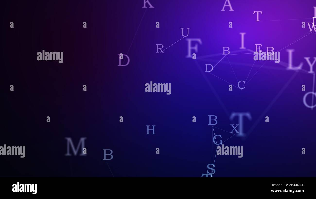 Abstract blue 3D letters background. 3d illustration Stock Photo - Alamy