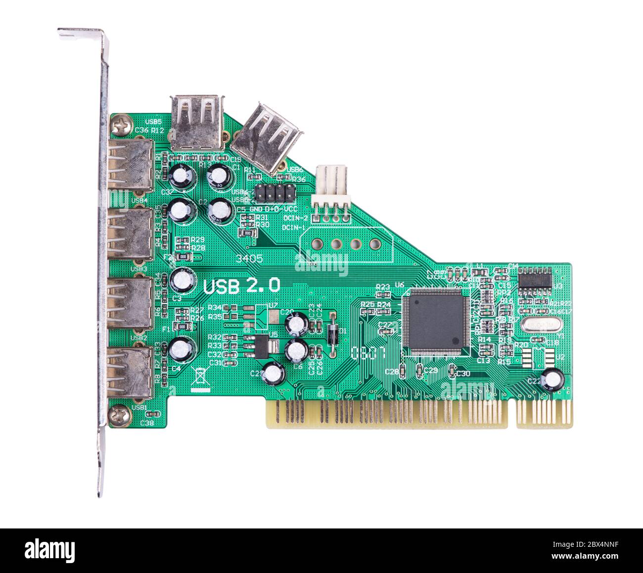 USB PCI controller card isolated on white background Stock Photo - Alamy