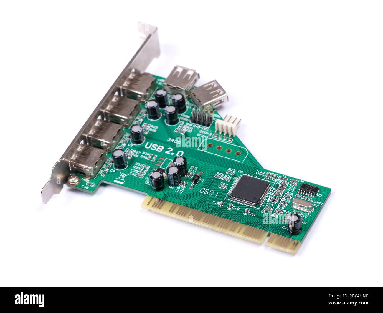 USB PCI controller card isolated on white background Stock Photo - Alamy