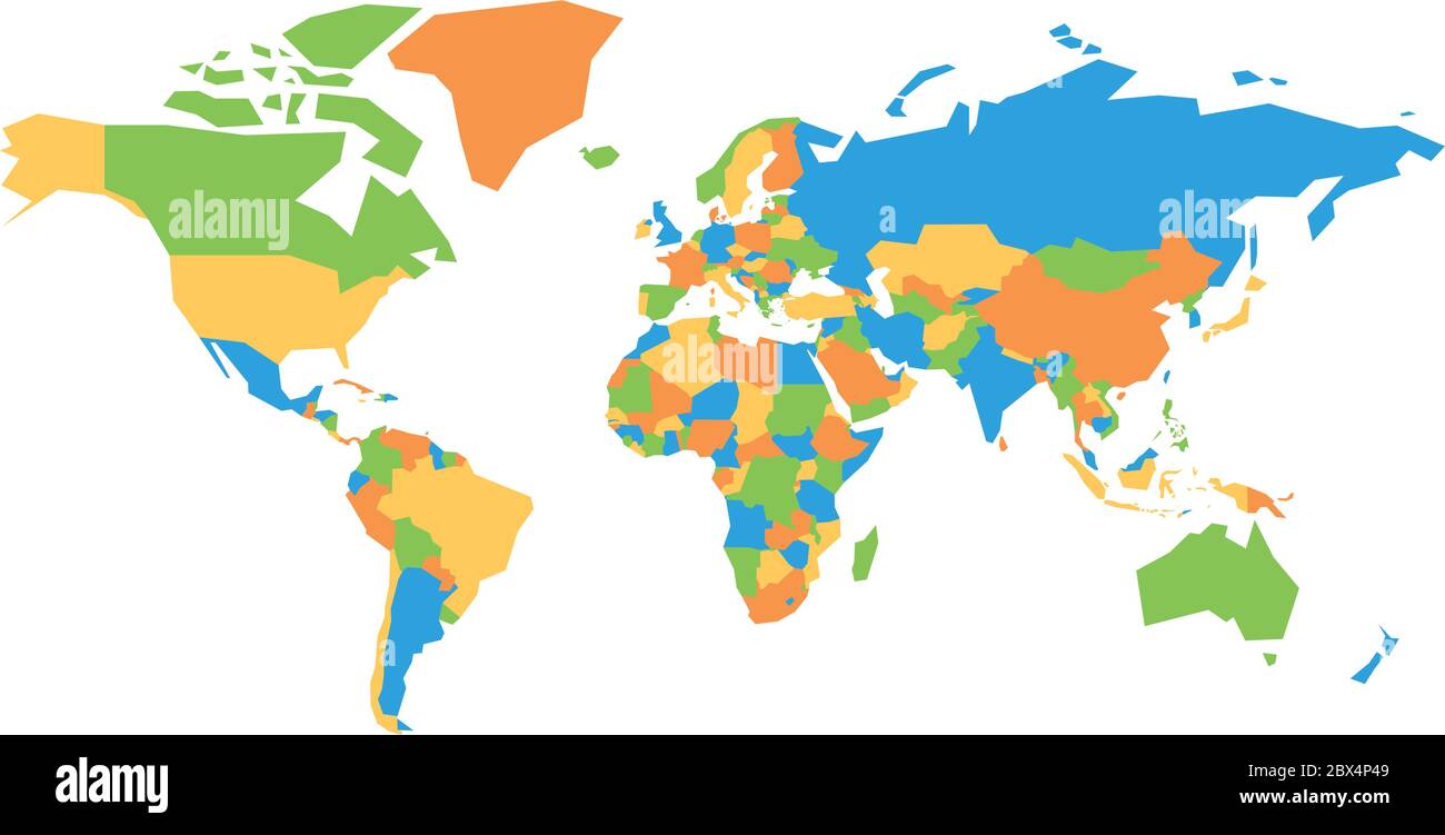 Simplified colorful map of World. Vector illustration Stock Vector ...