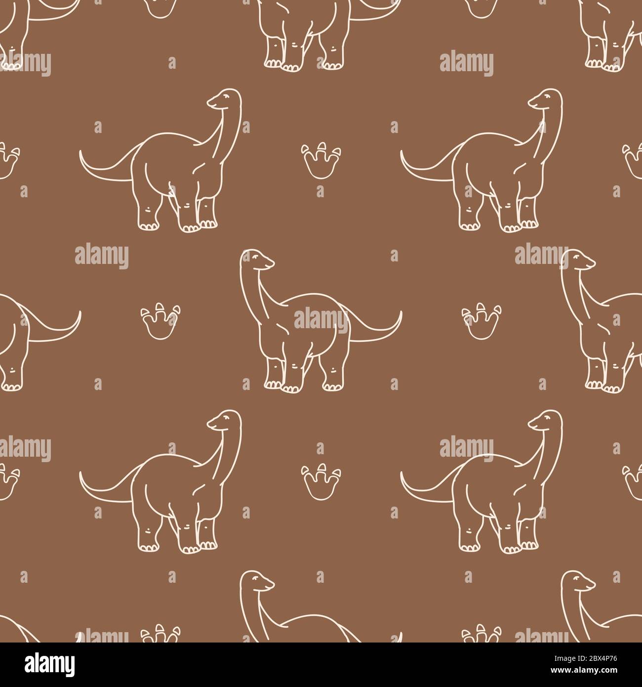 Seamless background Apatosaurus dinosaur with foot print gender neutral ...