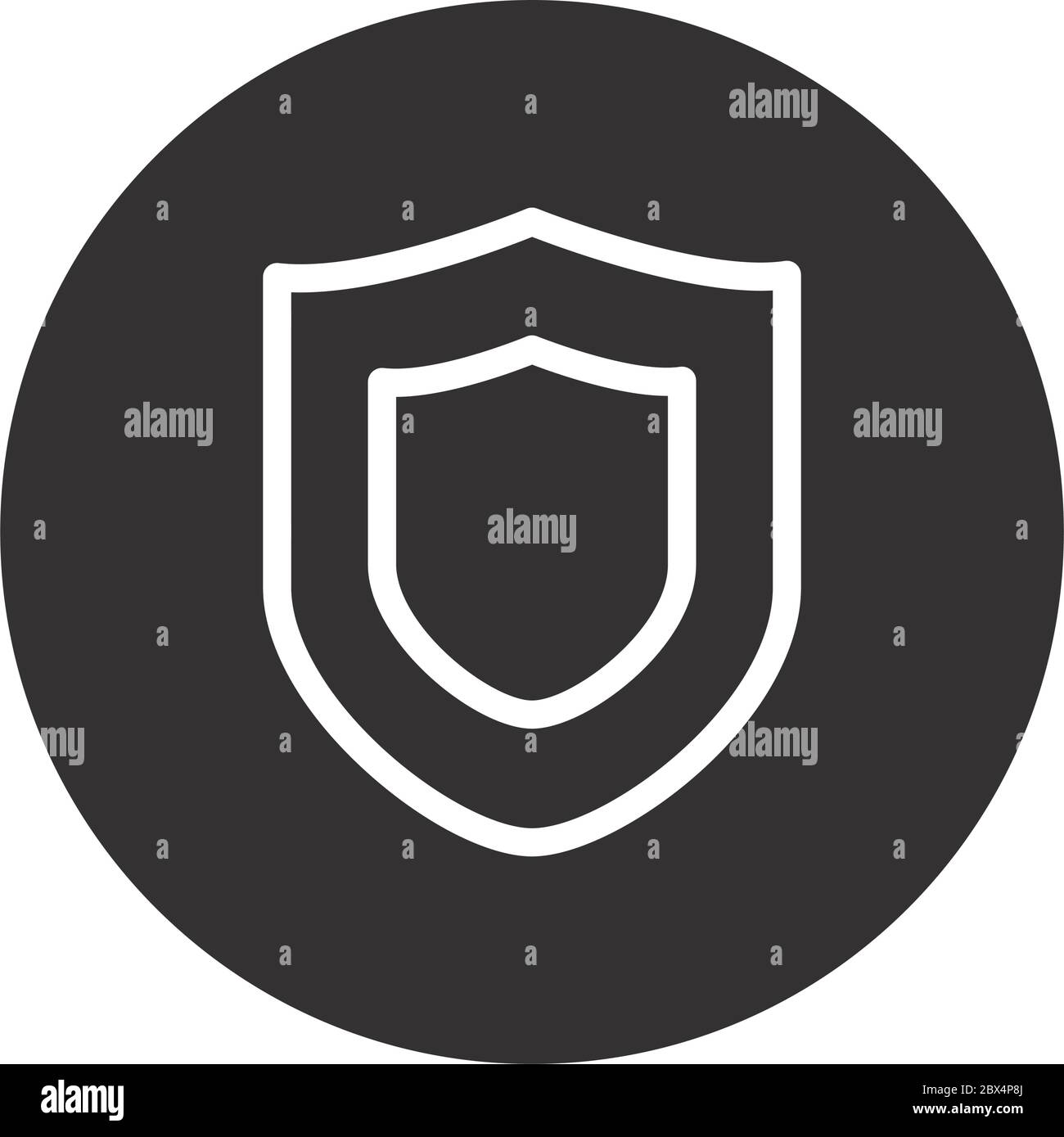 security shield icon over white background, block style, vector ...