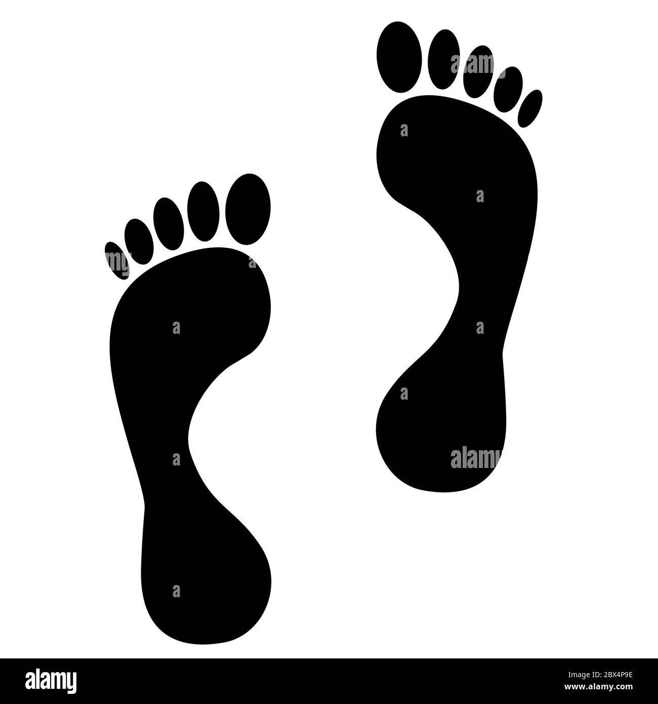 Black footprints against a white background Stock Photo - Alamy
