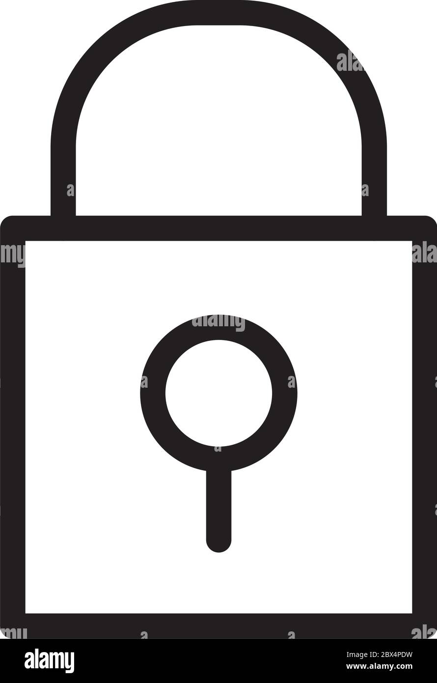security padlock icon over white background, line style, vector ...