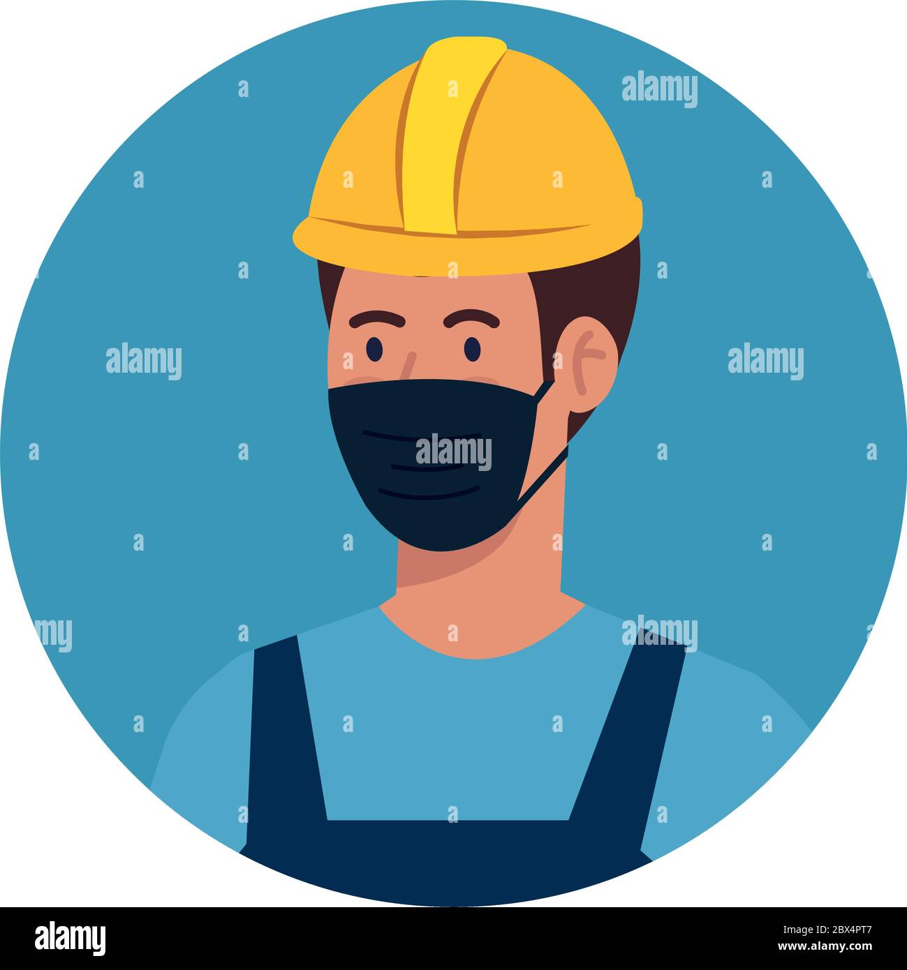 male constructer with mask vector design Stock Vector Image & Art - Alamy