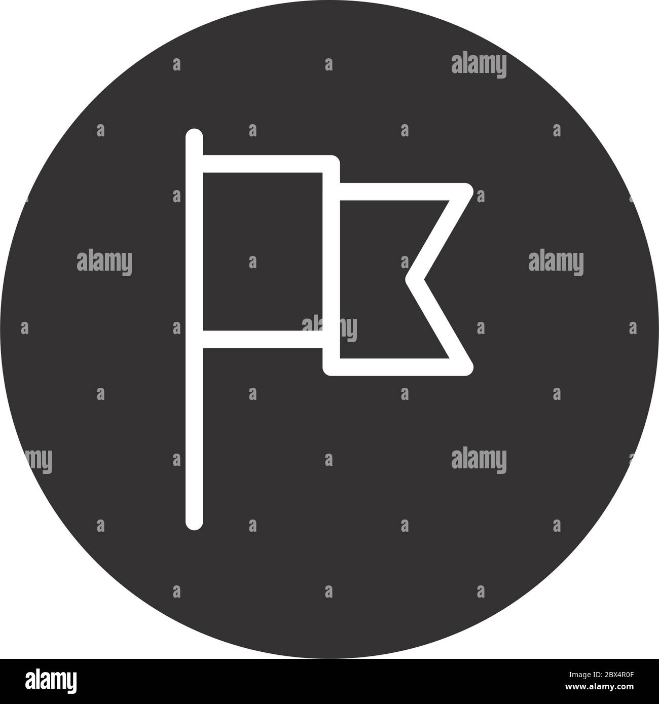 user flag icon over white background, block style, vector illustration ...