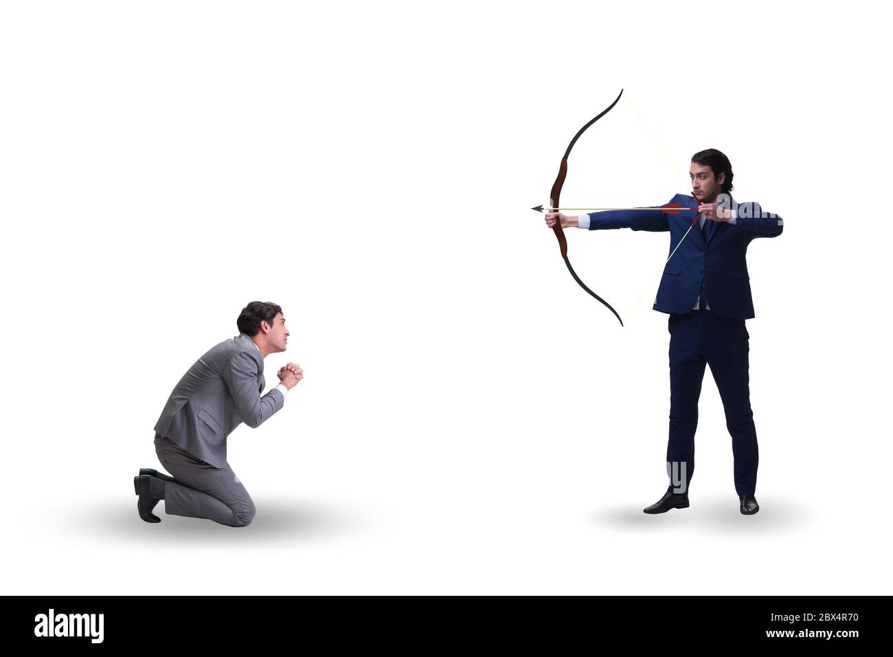 Business competition concept with the businessman and bow Stock Photo ...