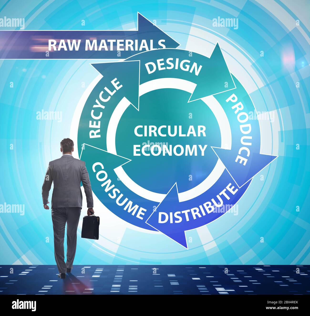 The concept of circular economy with businessman Stock Photo - Alamy