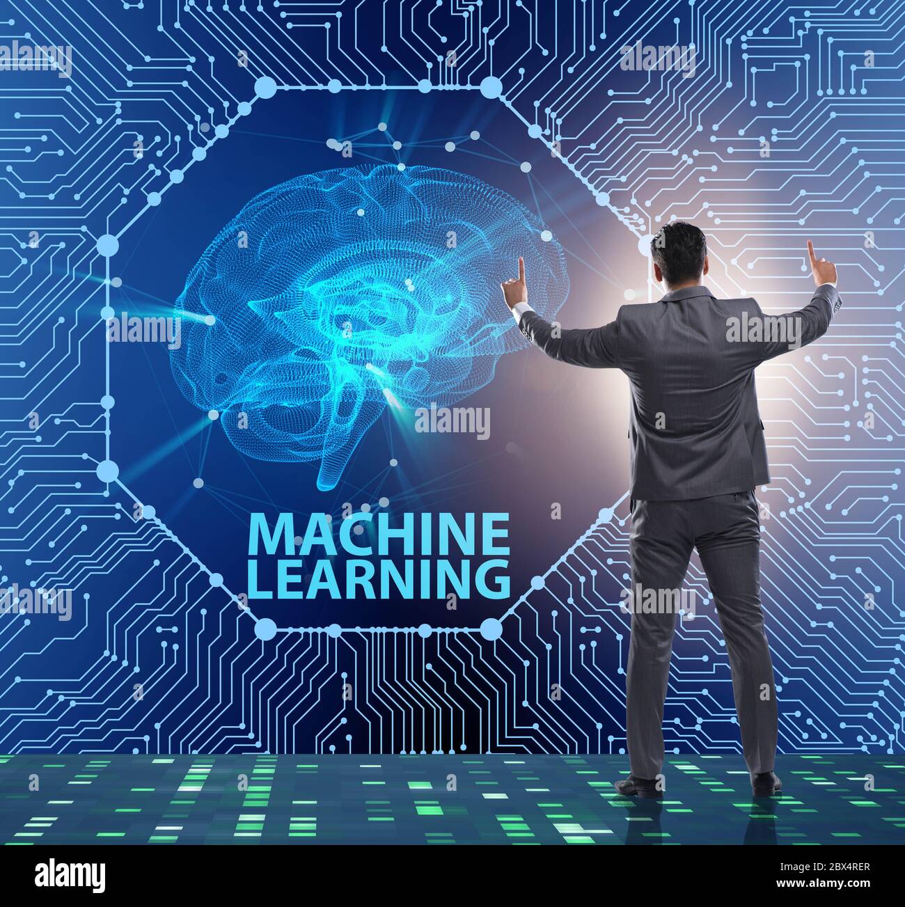 The machine learning concept as modern technology Stock Photo - Alamy