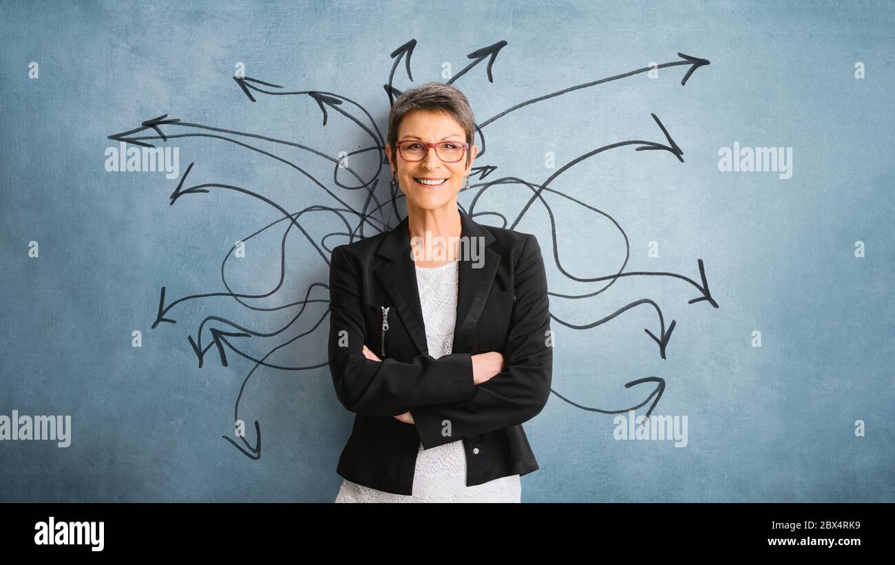 An adult woman in a breathing mask. success concept Stock Photo - Alamy