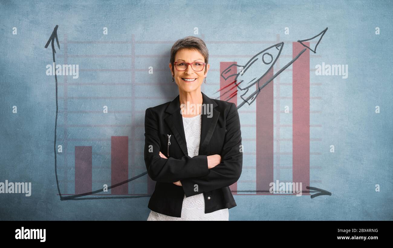 An adult woman in a breathing mask. success concept Stock Photo - Alamy