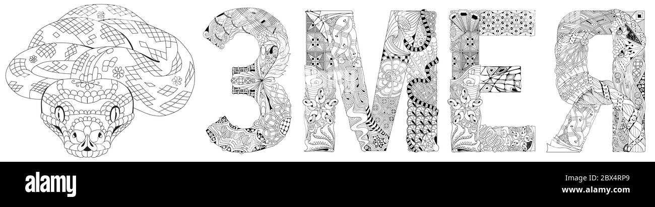 how to draw snake using the word snake