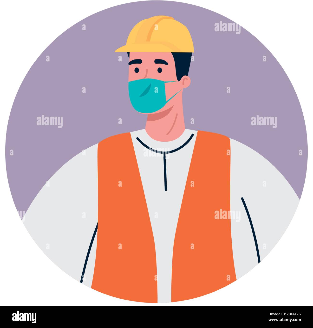 male constructer with mask vector design Stock Vector Image & Art - Alamy