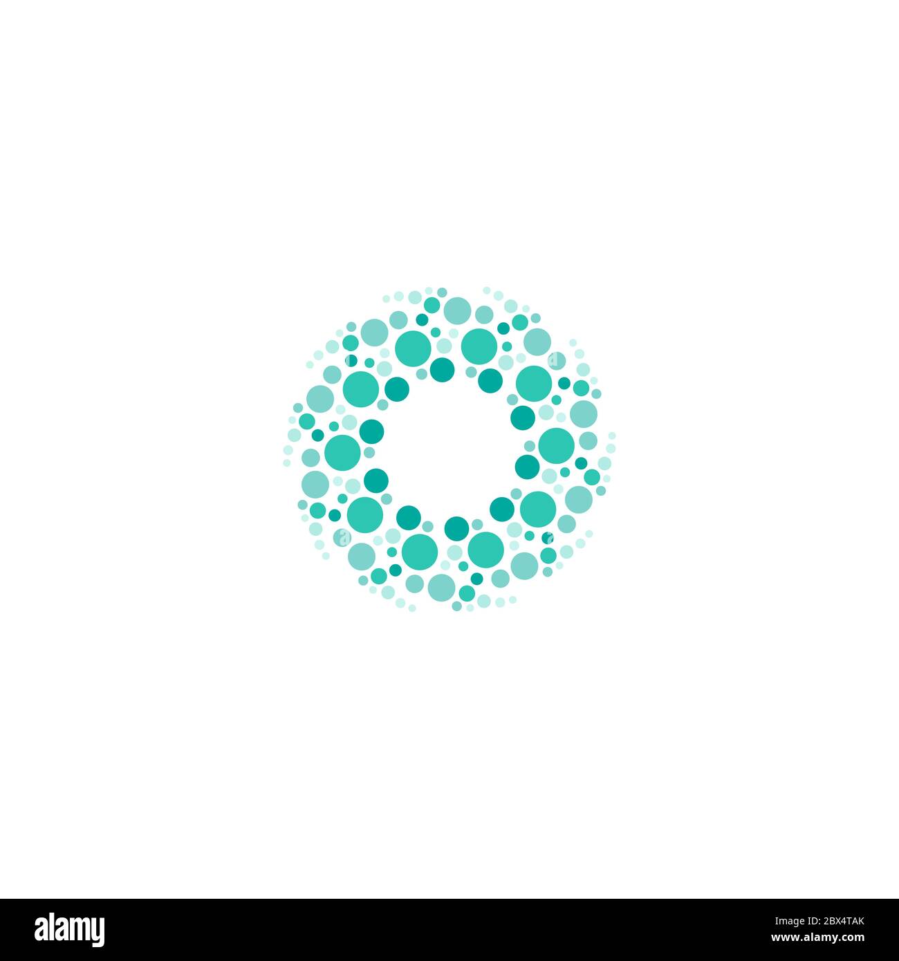 Blue energy round logo isolated on white. Circles and dotes abstract ...