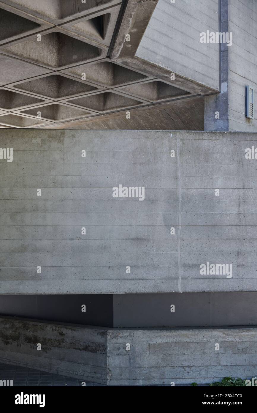 Details of the National Theatre designed by Denys Lasdun, London, UK ...