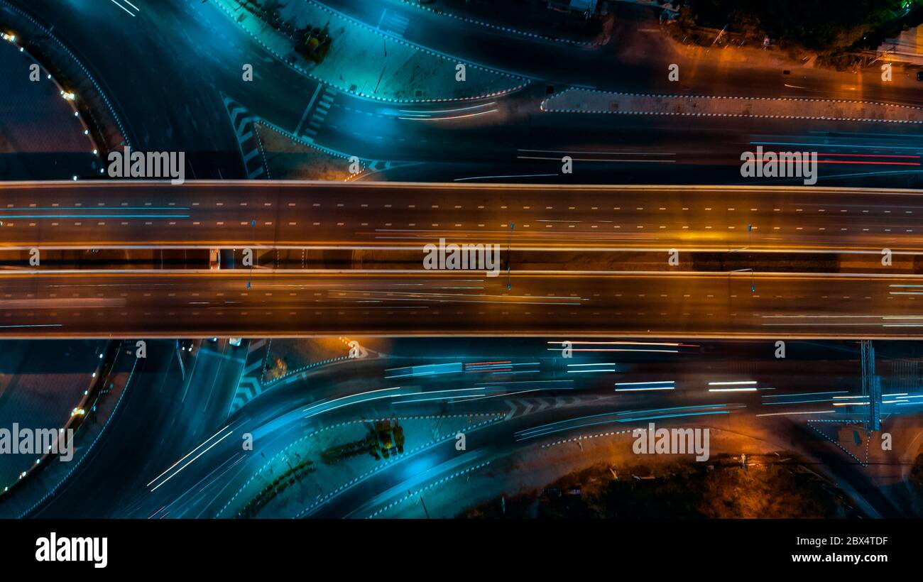 Expressway top view, Road traffic an important infrastructure in ...