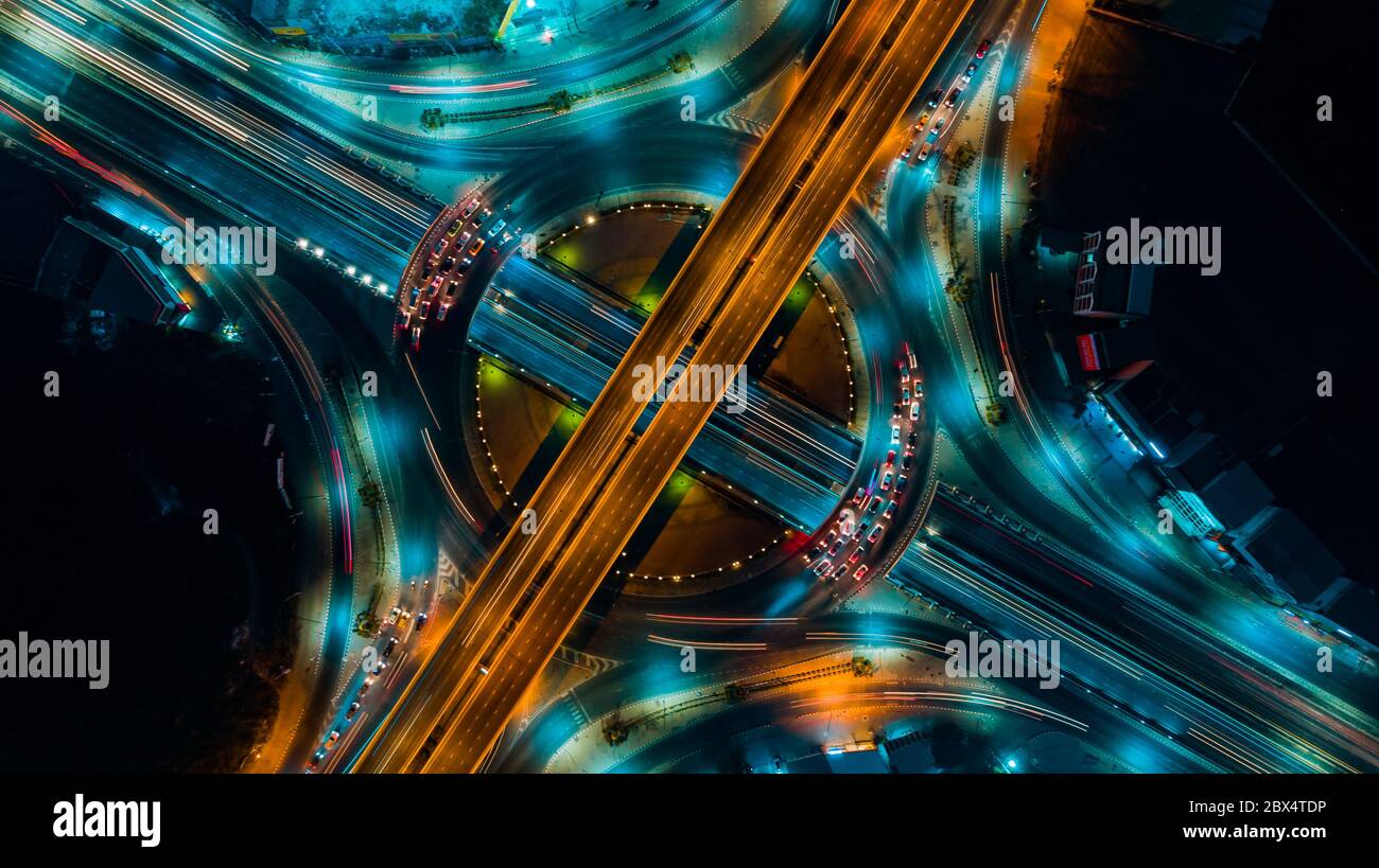 Expressway top view, Road traffic an important infrastructure in ...