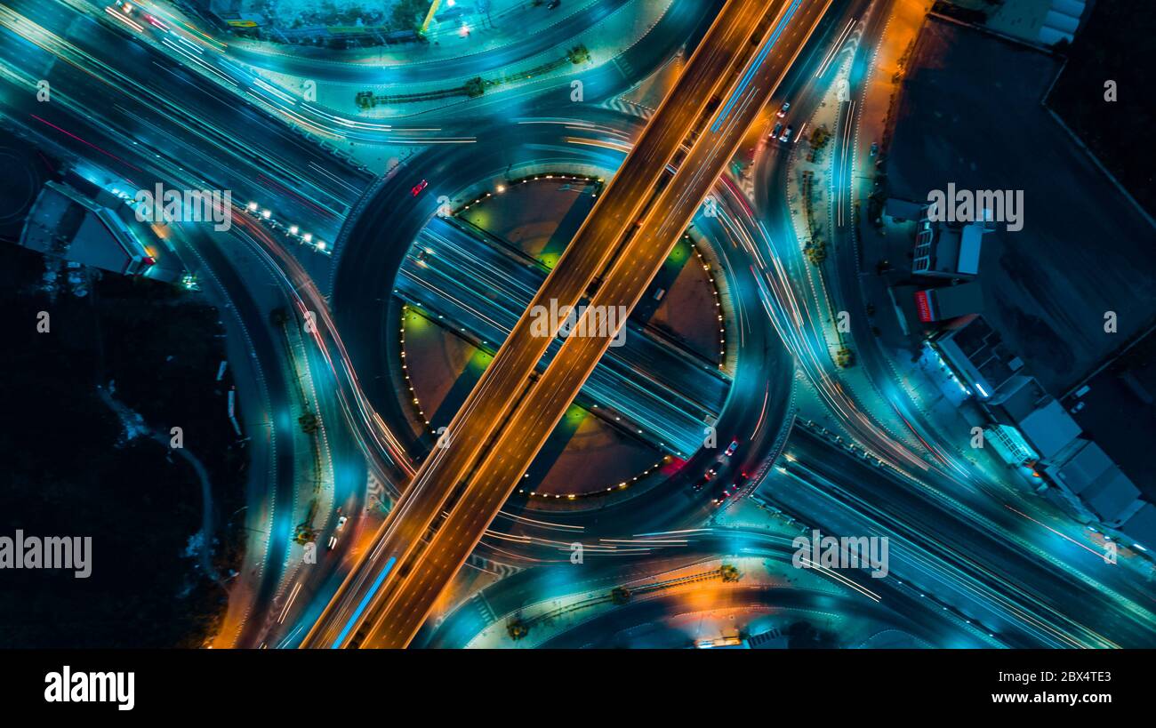 Expressway top view, Road traffic an important infrastructure in ...