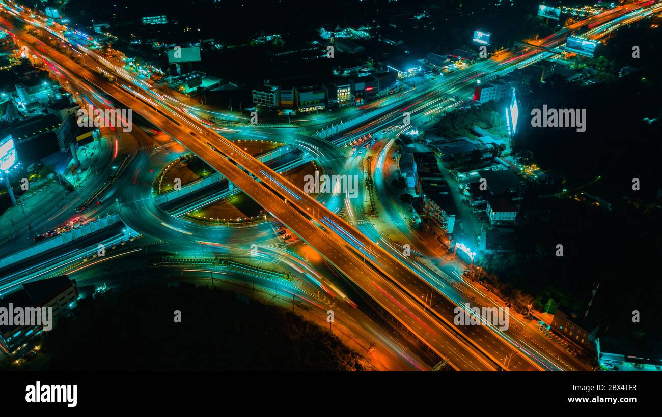 Expressway top view, Road traffic an important infrastructure in ...