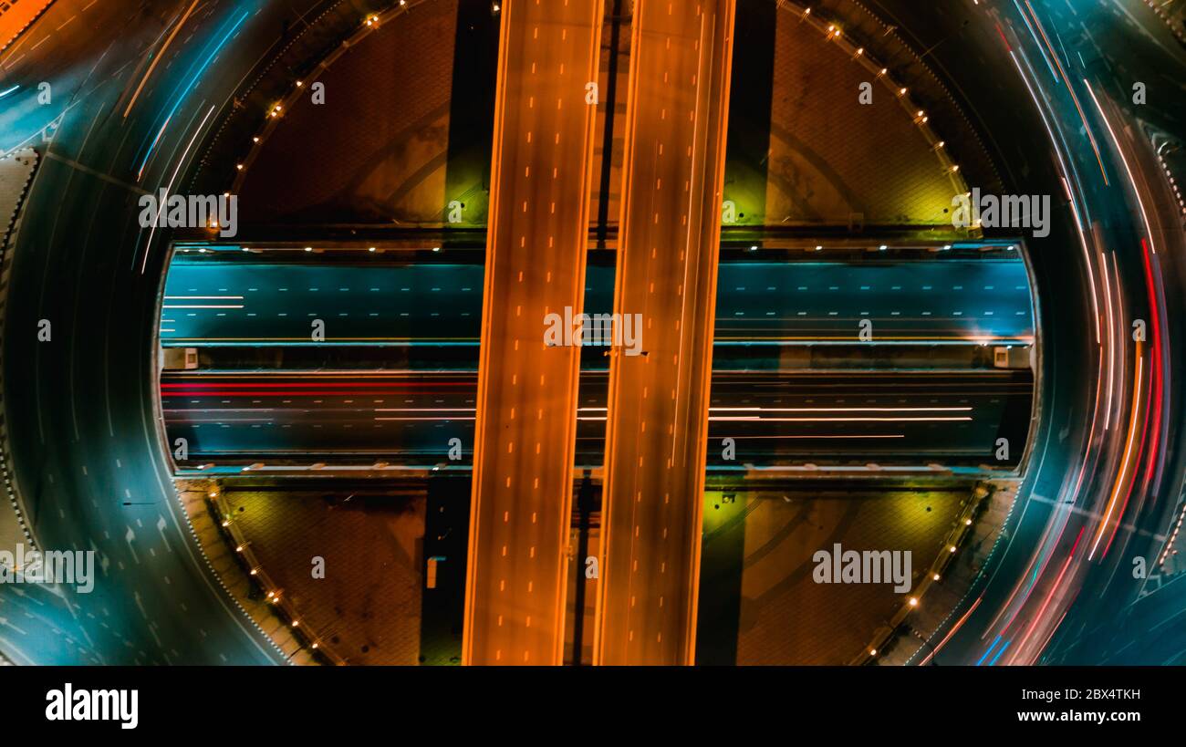 Expressway top view, Road traffic an important infrastructure in ...