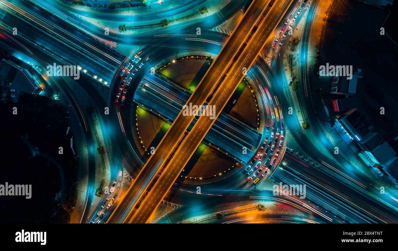 Expressway top view, Road traffic an important infrastructure in ...