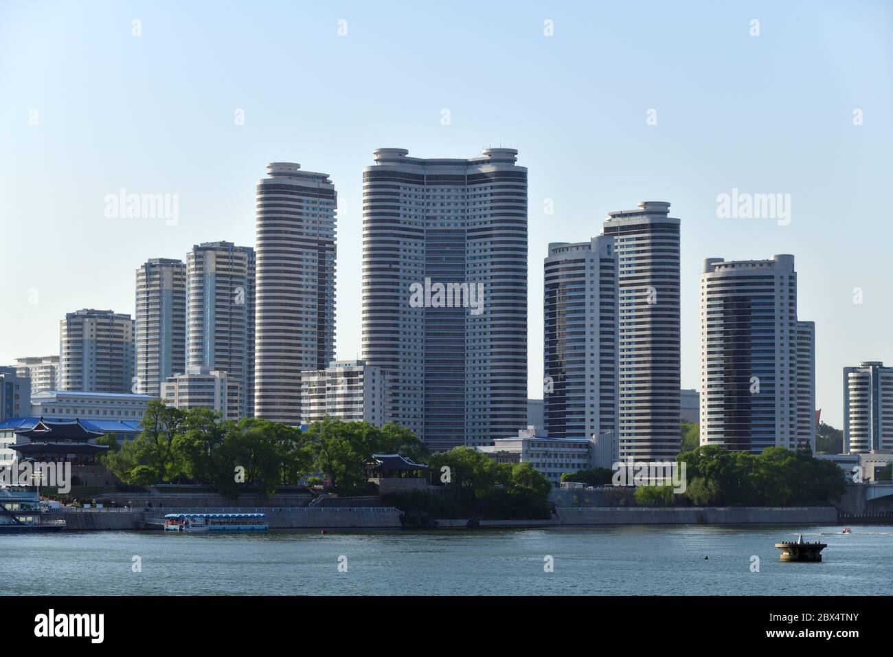 View on the downtown Pyongyang capital of the North Korea from ...