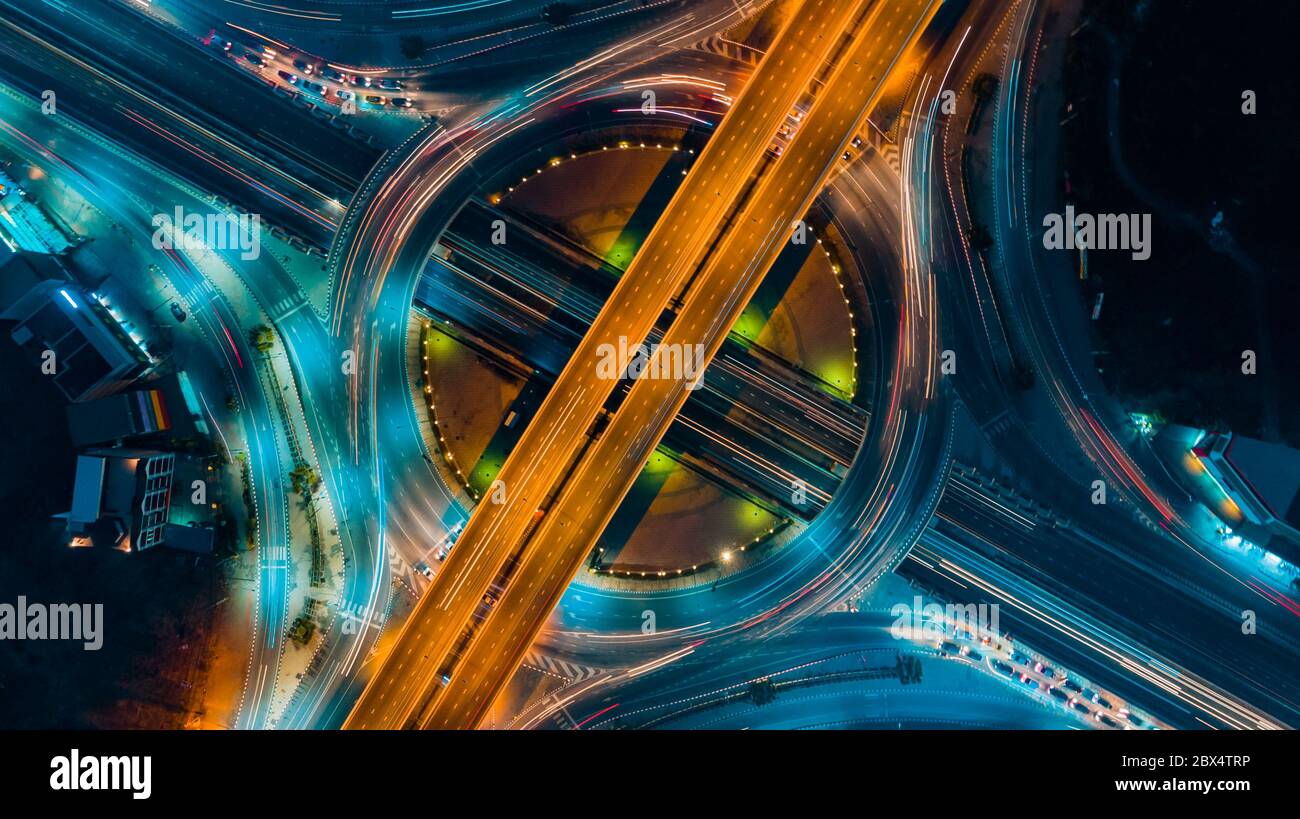 Expressway top view, Road traffic an important infrastructure in ...