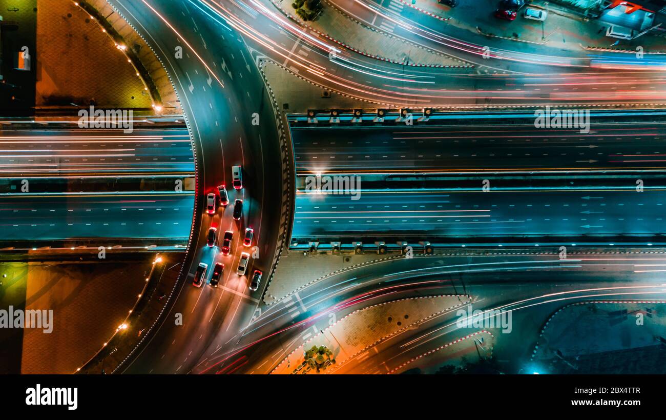 Expressway top view, Road traffic an important infrastructure in ...