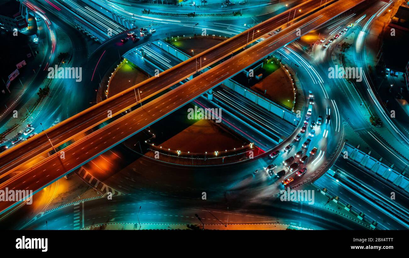 Expressway top view, Road traffic an important infrastructure in ...