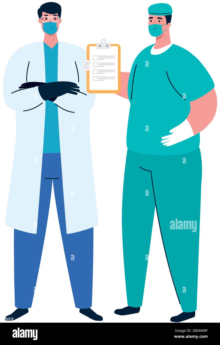 male doctors with masks vector design Stock Vector Image & Art - Alamy