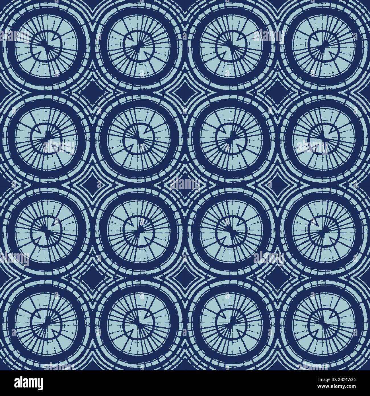 Dyed Indigo Blue Batik Circle Texture. Variegated Tie Dye Polka Dot ...