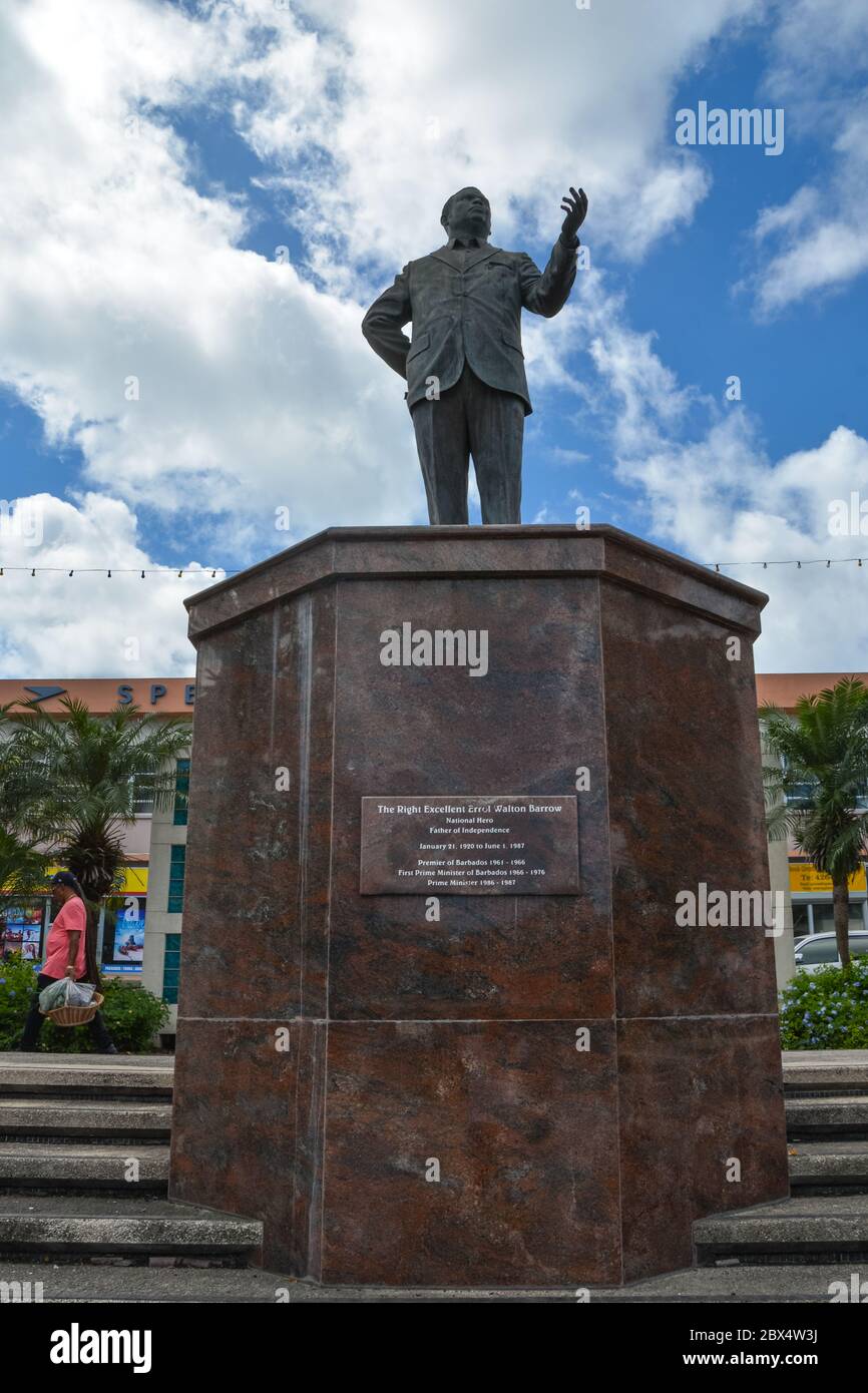 Bridgetown Barbados, Caribbean - 22 Sept 2018: Statue of Errol Walton ...