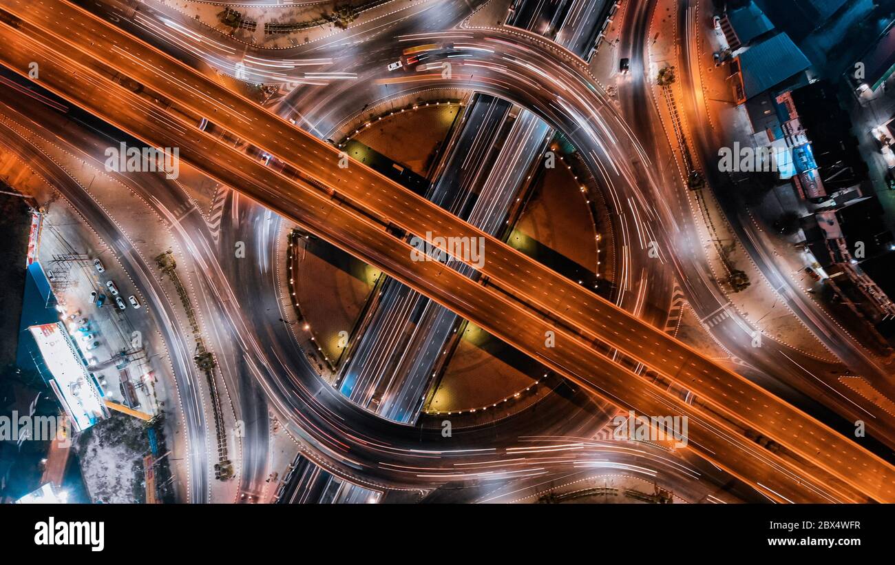 Expressway top view, Road traffic an important infrastructure in ...