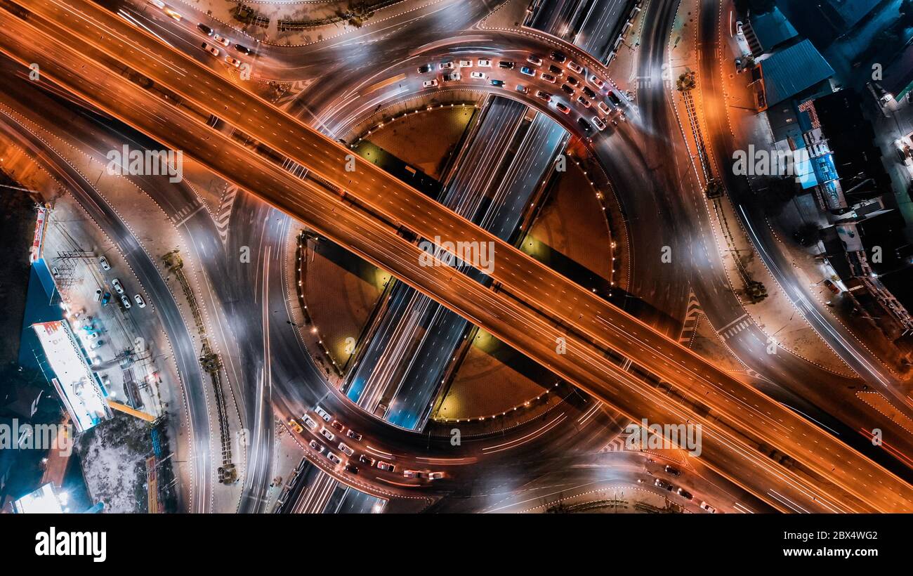 Expressway top view, Road traffic an important infrastructure in ...