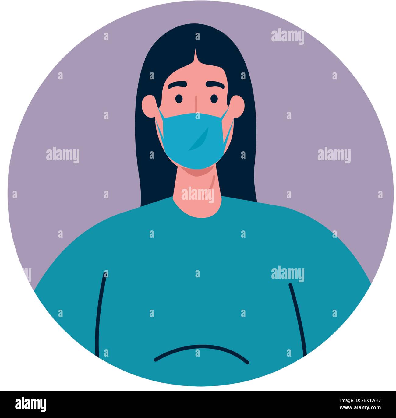 Woman avatar with medical mask vector design Stock Vector Image & Art ...