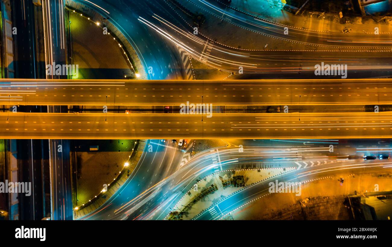 Expressway top view, Road traffic an important infrastructure in ...