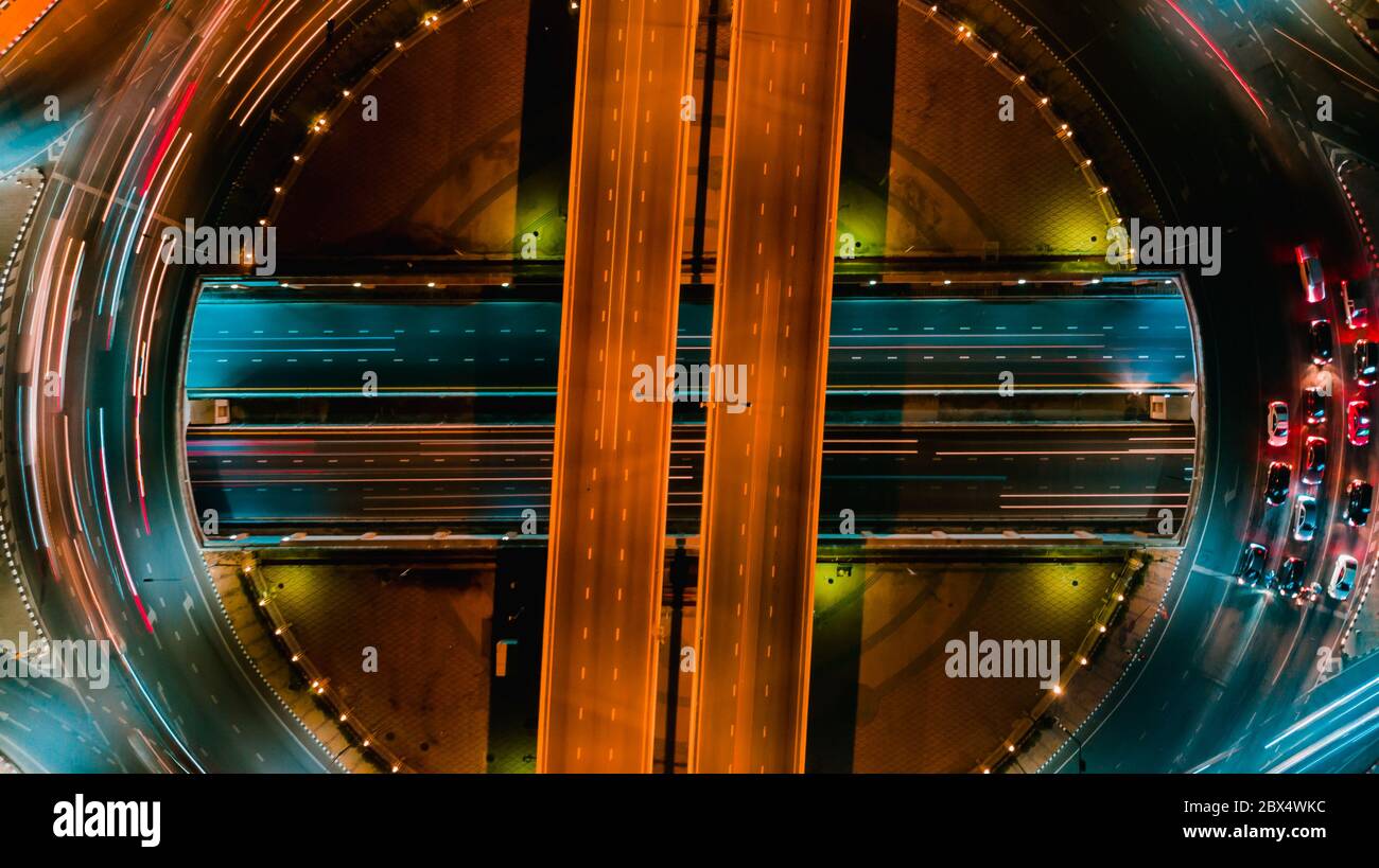 Expressway top view, Road traffic an important infrastructure in ...