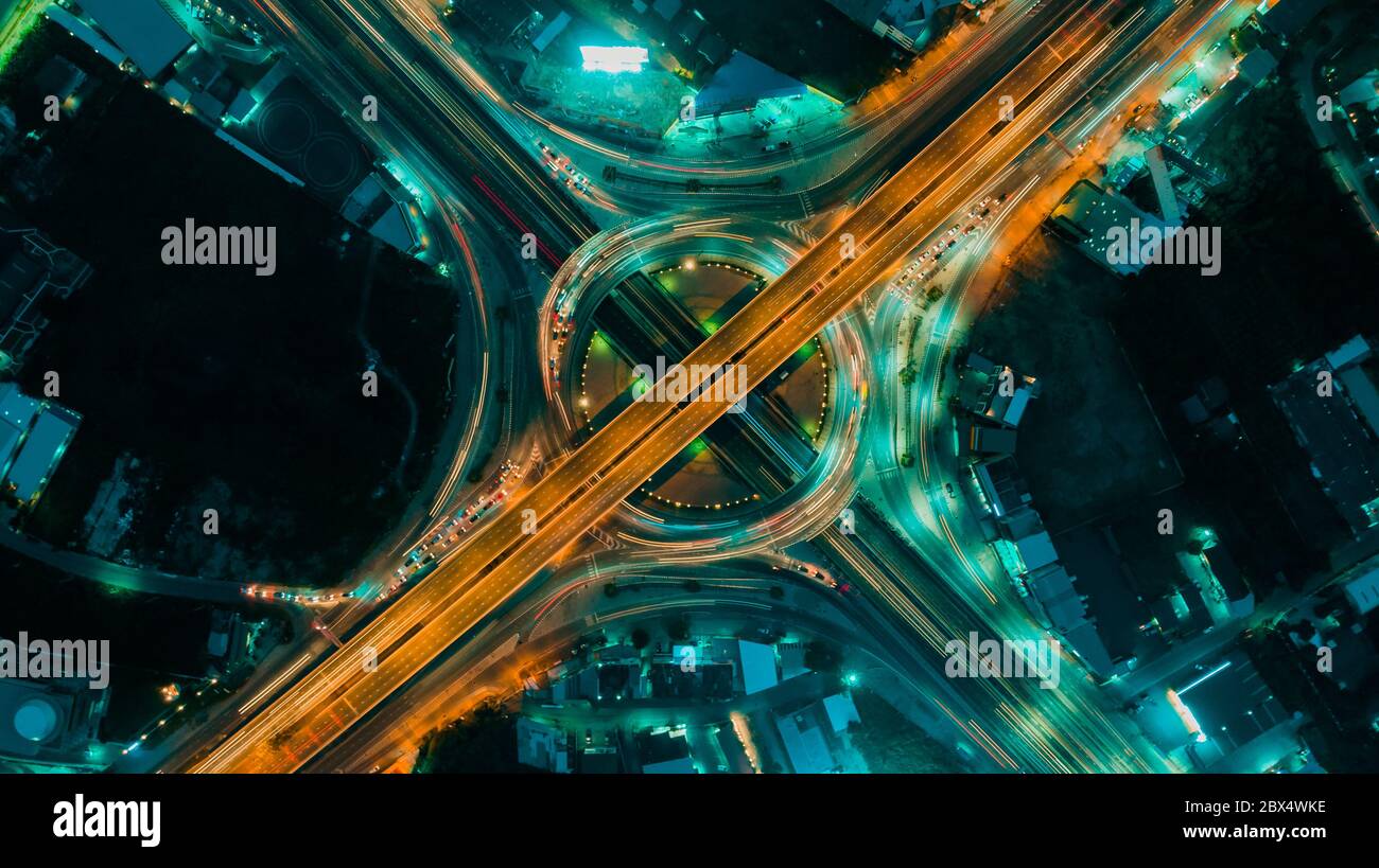 Expressway top view, Road traffic an important infrastructure in ...