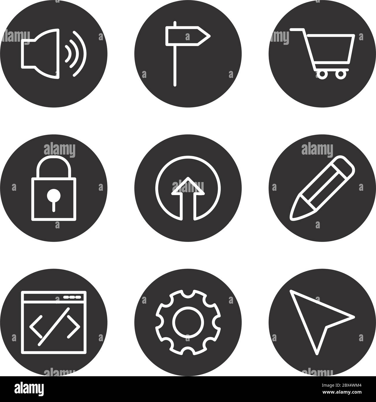 padlock and user interface icon set over white background, block style ...
