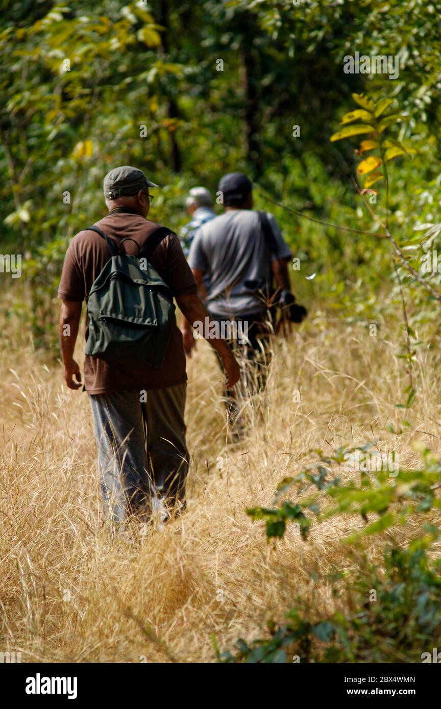 Group of people on walk through countryside Stock Photo - Alamy
