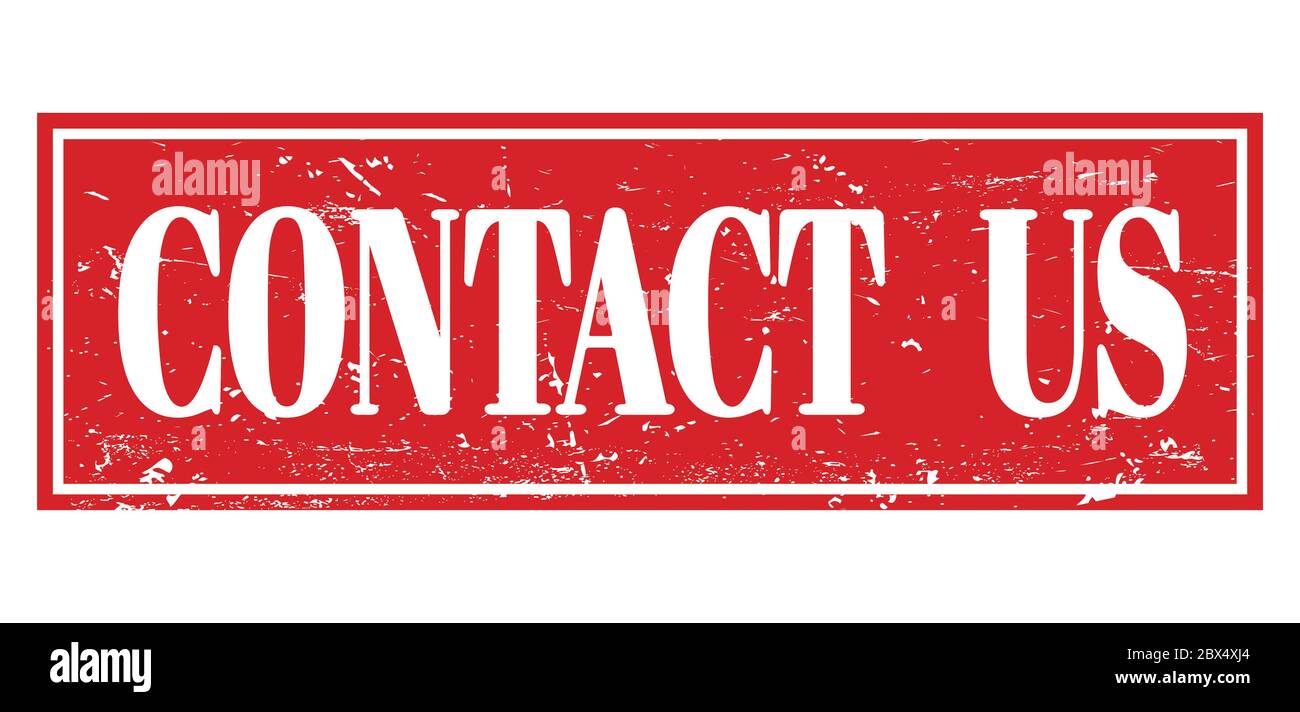 CONTACT US red rectangle stamp Stock Photo - Alamy