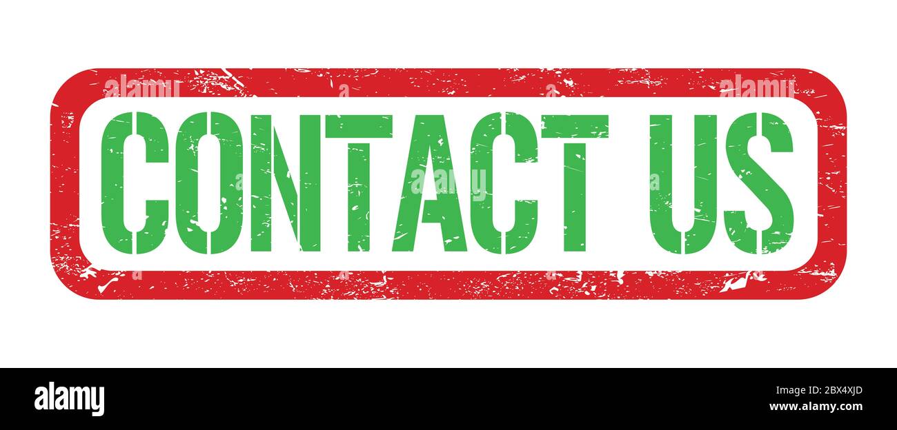 CONTACT US green red rectangle stamp Stock Photo - Alamy