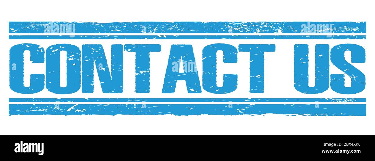 CONTACT US blue stamp Stock Photo - Alamy