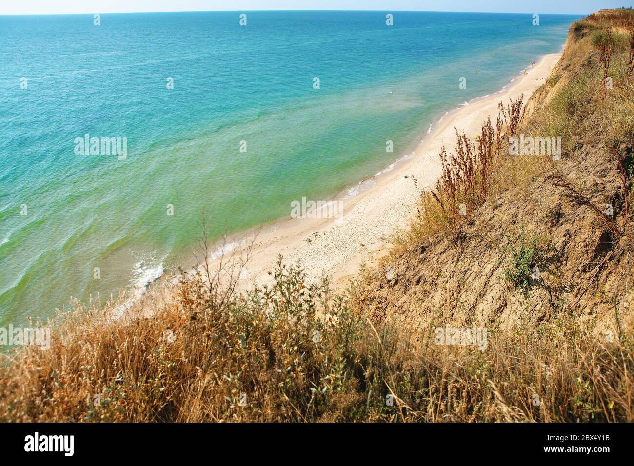 coastal landslide , view of clay cliff at seaside Stock Photo - Alamy