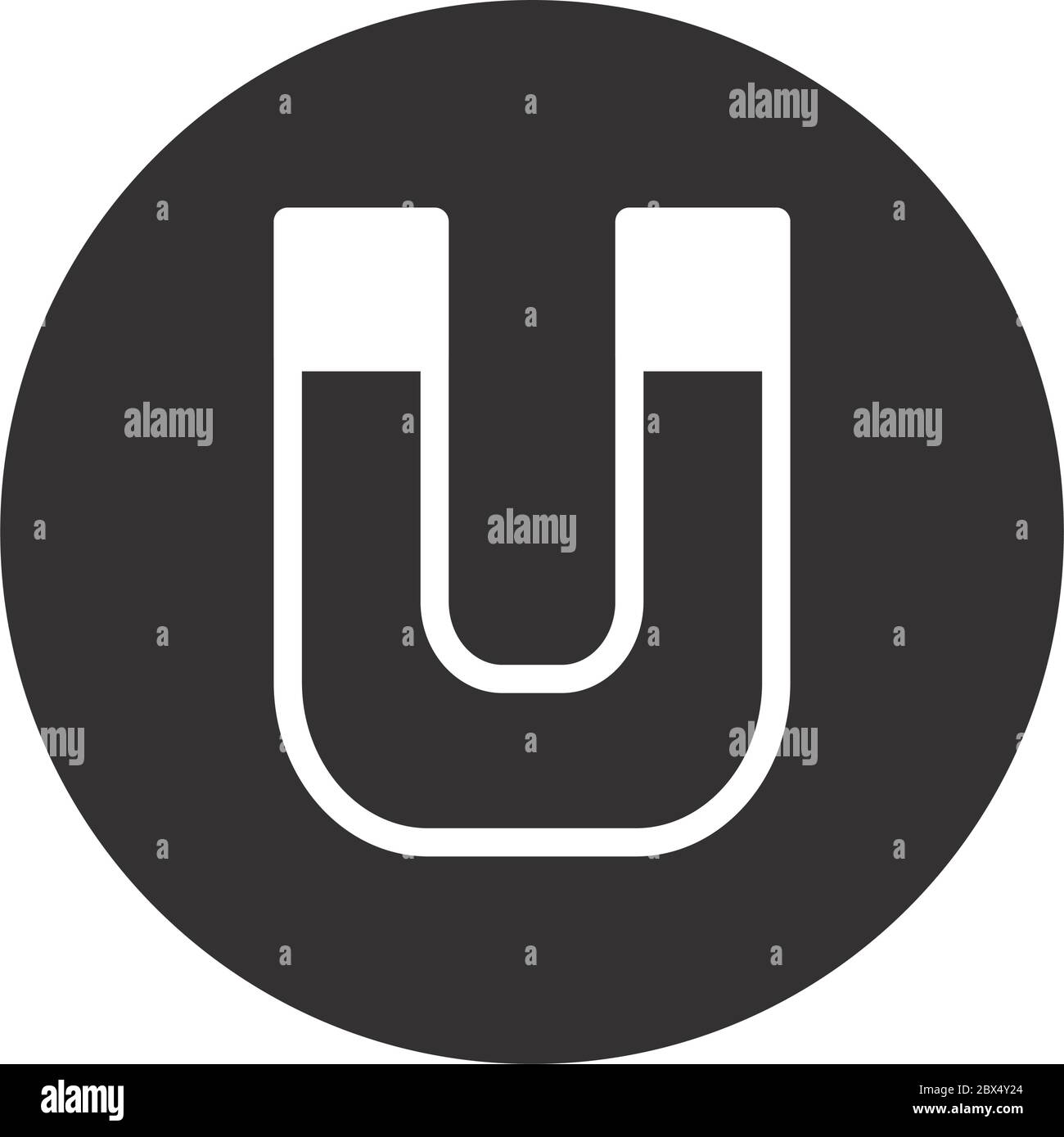 magnet icon over white background, block style, vector illustration ...
