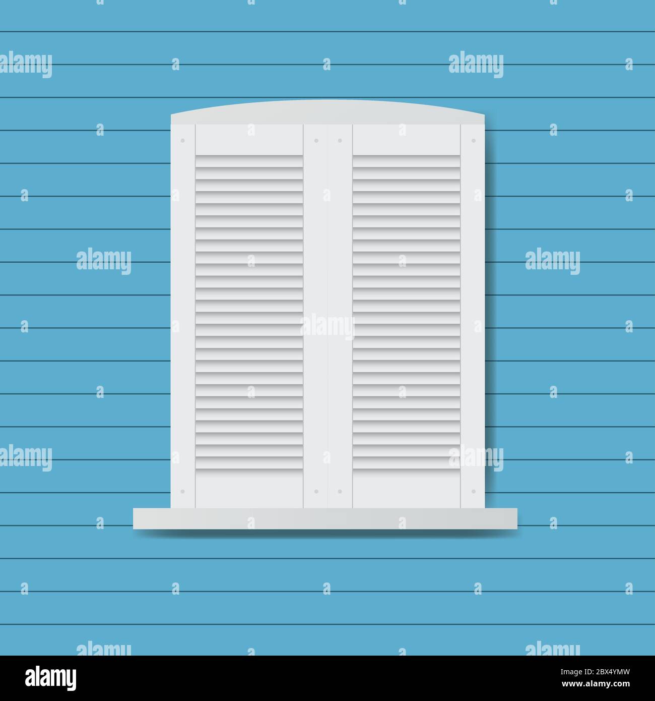 Window closed by wooden shutters,flat vector illustration Stock Vector ...