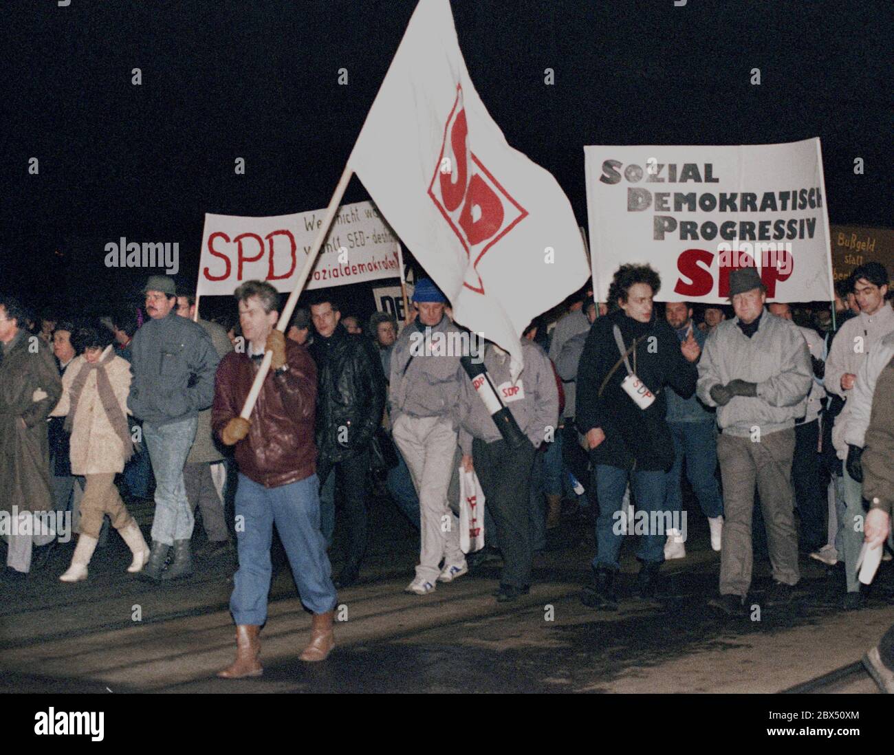Saxony / GDR / early November 1989 Monday demonstration in Leipzig. The ...