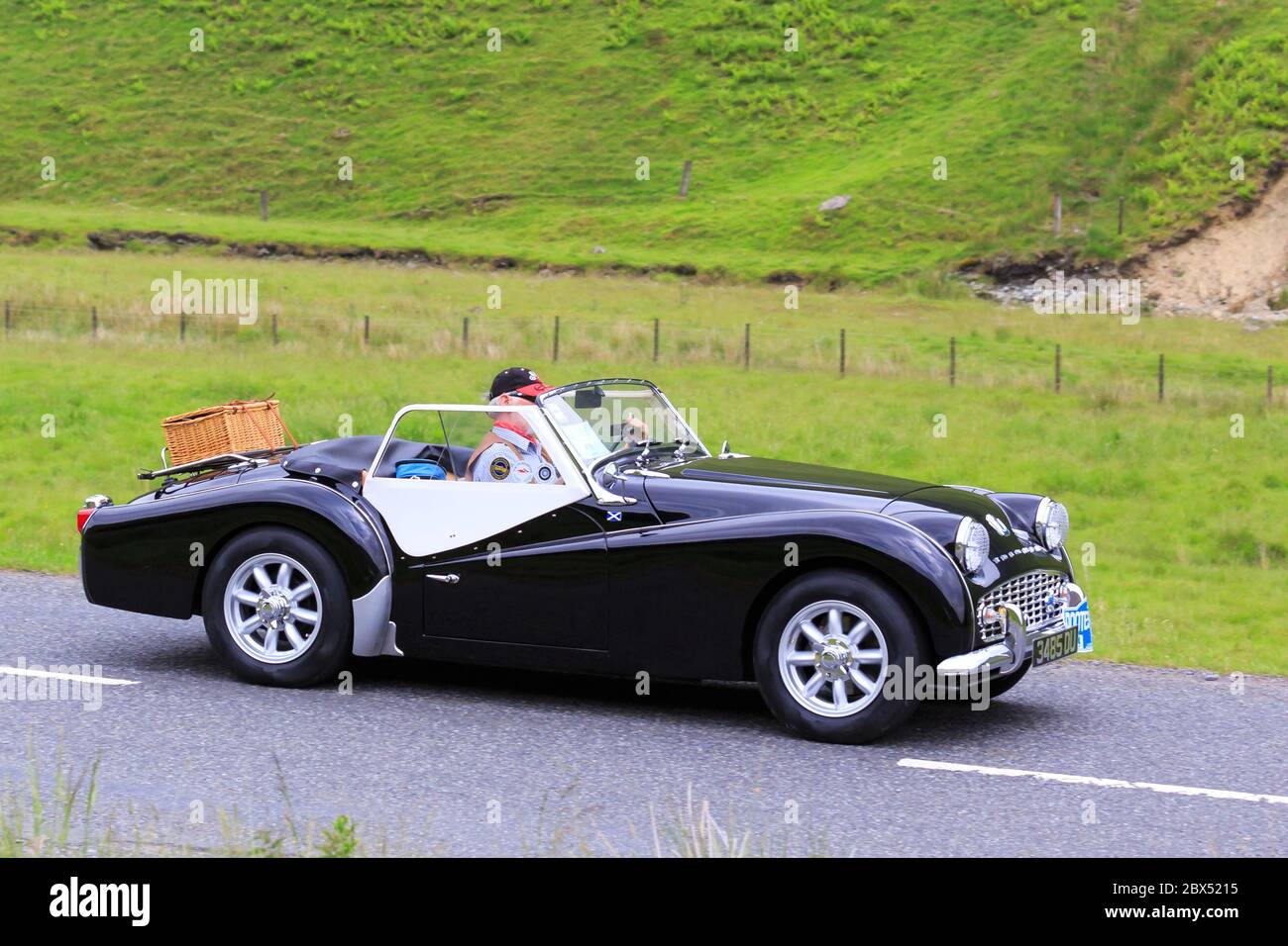 MOFFAT, SCOTLAND - JUNE 29, 2019: Triumph TR3 A Roadster sports car in ...